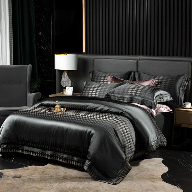 Aspen Black Duvet Cover Set 1000TC Egyptian Cotton
